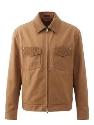 Gucci Long-sleeved Zip-up Jacket With Classic Collar - Camel