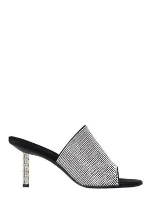 GIVENCHY Givenchy G Cube Satin Mules With Strass Embellishment