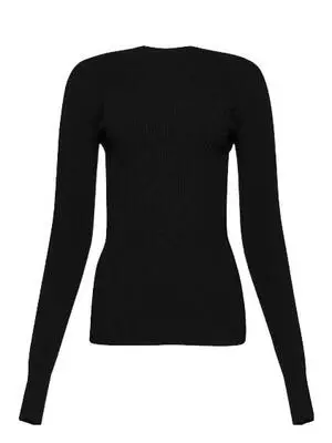 Rick Owens Ribbed Long Sleeve Top - Black