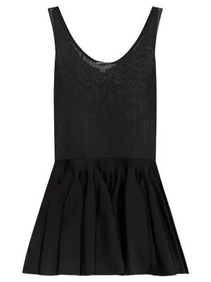 Alaïa Knitted Godet Dress - Black