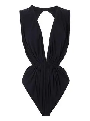 Rick Owens V-neck Open-back Body - Black