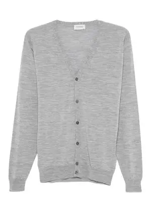 John Smedley John Smedley Petworth V-Neck Cardigan Gray
