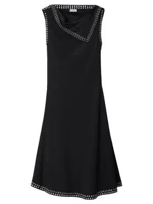 Burberry Sleeveless Flared Dress With Punk-inspired Details - Black