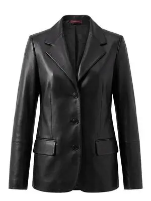 Gucci Shiny Leather Single-breasted Jacket - Black