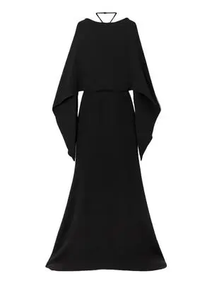 VALENTINO Valentino Black Cape Effect Backless Dress