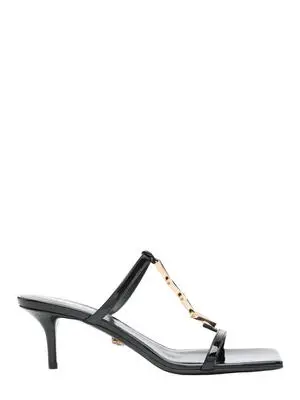 Versace Open-toe Sandals With Logo Detail - Black