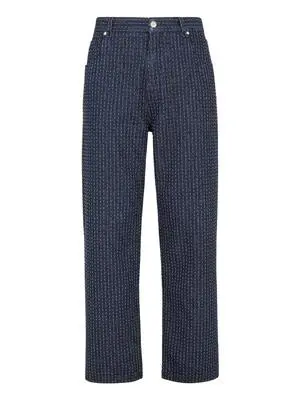 FENDI Fendi Straight-Leg Topstitched Long Jeans