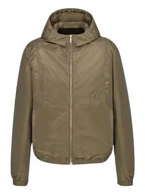 Dior Embroidered Logo Hooded Jacket - Brown