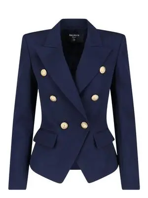 Balmain Double Breasted Jacket - Blue