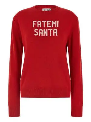MC2 SAINT BARTH Fatemi Santa Crewneck Jumper - Red