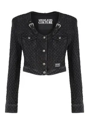 Versace Logo Denim Jacket - Black