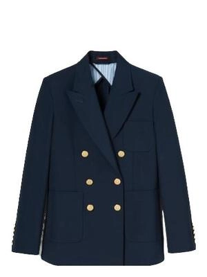 Gucci Double-breasted Jacket With Gold-tone Buttons - Blue