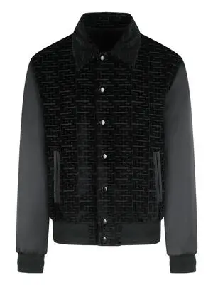 Balmain Velvet Logo Bomber Jacket - Black