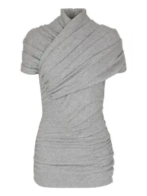 Balmain Draped Knit Top - Grey