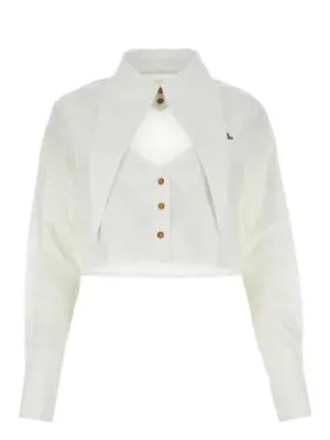 VIVIENNE WESTWOOD Cropped Shirt With Lapels - White