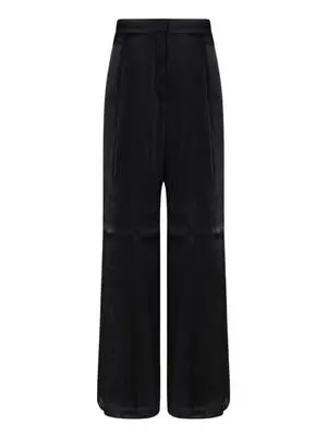 Michael Kors Georgette Pleated Wide-leg Trousers - Black