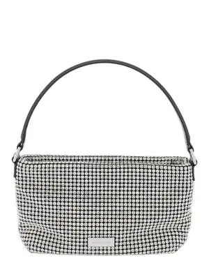 SELF-PORTRAIT Small Diamante Embellished Zipped Tote Bag - Gray