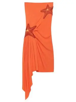 Loewe Bustier Dress With Starfish Embellishments - Orange