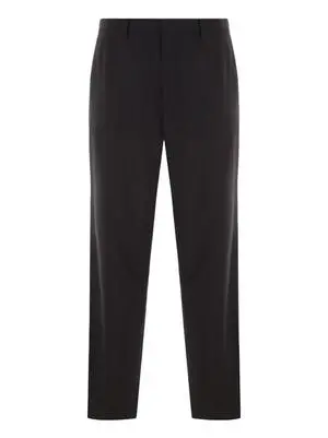 Prada Logo-patch Wide-leg Tailored Trousers - Black