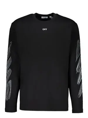Off-White Scribble Print Long-sleeve T-shirt - Black