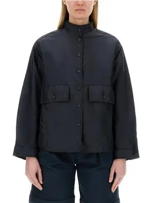 Aspesi Alisha Classic Buttoned Top With Stand Collar - Black