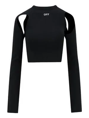 OFF-WHITE Off-White Long Sleeve Cut-Out Logo Top