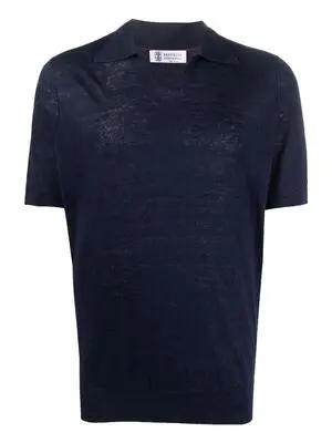 Brunello Cucinelli Ribbed-edge Polo Shirt - Black