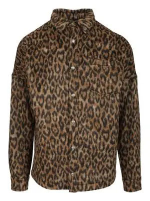 Palm Angels Leopard Printed Shirt - Brown