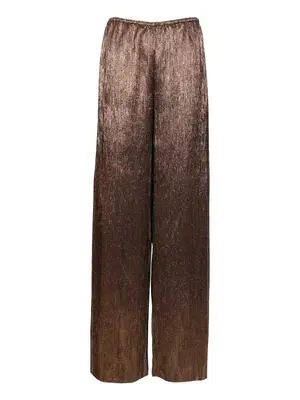FORTE_FORTE Metallic Wide Leg Trousers - Beige