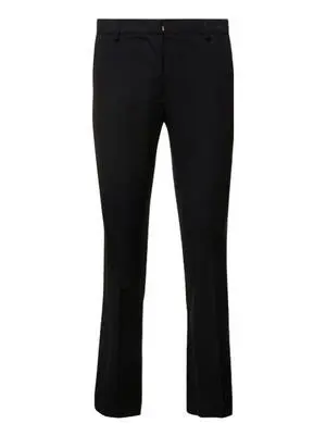 PT TORINO Pressed Crease Flared Trousers - Black