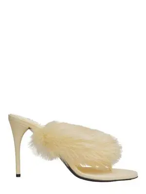 Alaïa Heeled Thong Mules With Lambskin Leather - Light Yellow