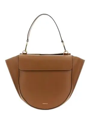 WANDLER Hortensia Medium Tote Bag With Logo Print - Brown