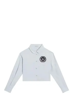Dolce & Gabbana Cropped Shirt With Tab Collar - Grey