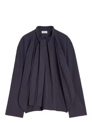 LEMAIRE Ascot Blouse With Rounded Hem - Black