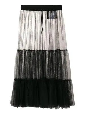Moncler Tulle Pleated Skirt - Black