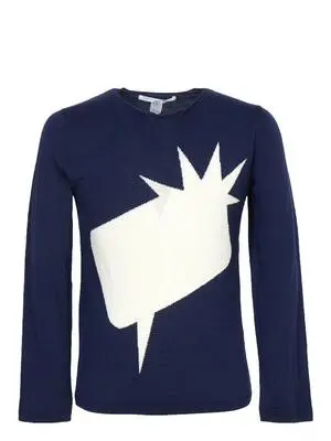 Comme Des Garçons Long Sleeve Graphic Pullover - Blue