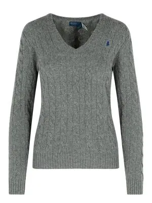 Polo Ralph Lauren V-neck Cable Knit Sweater - Grey