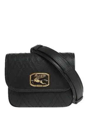 Etro Quilted Shoulder Bag With Logo Clasp - Black