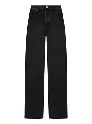 Off-White Logo Patch Tapered Jeans - Black