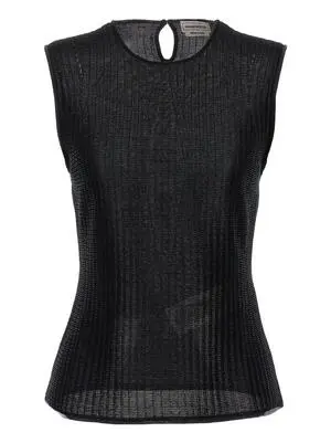 Alexander McQueen Sleeveless Armor Knit Vest - Black