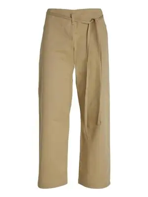 QUIRA Belted Cropped Trousers - Green