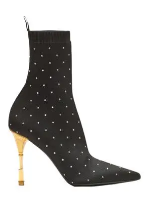 Balmain Moneta Embellished Sock Boots - Black