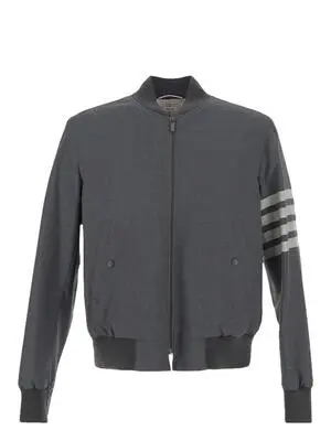 Thom Browne Thom Browne 4-Bar Zipped Bomber Jacket Medium Gray