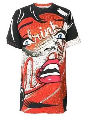 Moschino Printed Crewneck T-shirt Dress - Multicolor