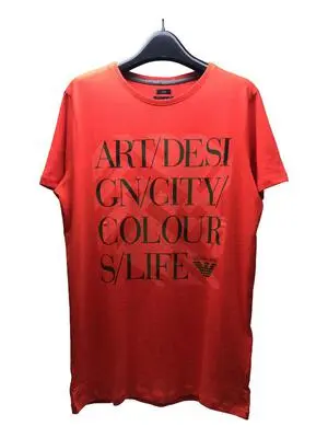 Emporio Armani Logo T-shirt With Round Neck - Red