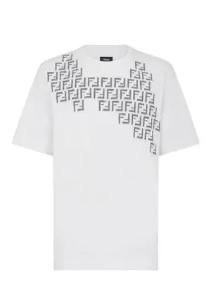 Fendi Monogram Print Crewneck T-shirt - White