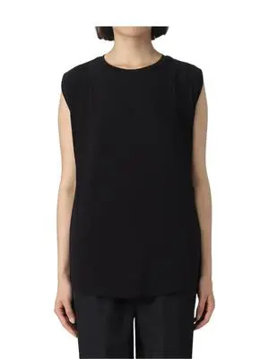 Michael Kors Michael Crewneck Pleated Sleeveless Top - Black