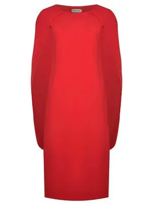 Alberta Ferretti Cape Dress - Red