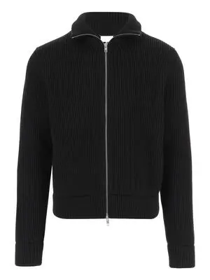 MAISON MARGIELA Virgin Wool Zipped Cardigan - Black