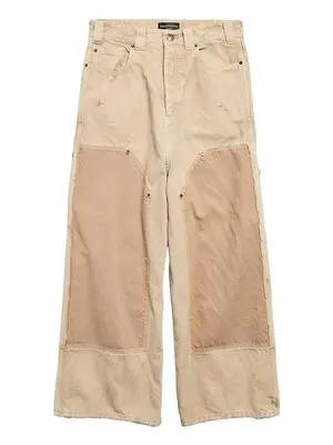 Balenciaga Panelled Detailed Wide-leg Trousers - Beige